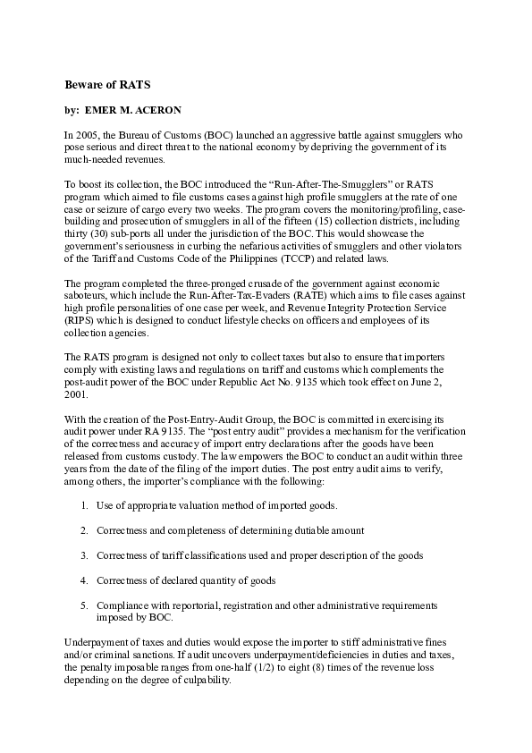 (DOC) Beware of RATS