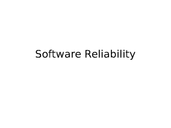 (PPT) Ch15 Software Reliability