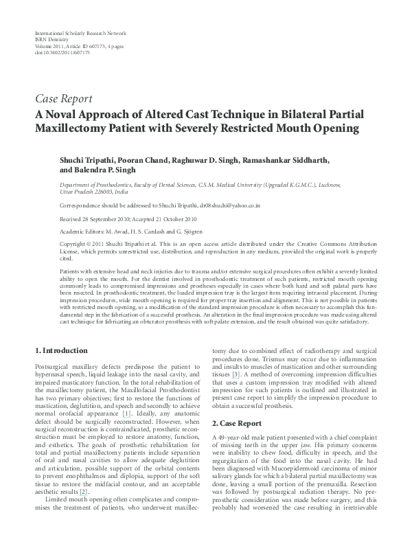 (PDF) A Noval Approach of Altered Cast Technique in Bilateral Partial ...