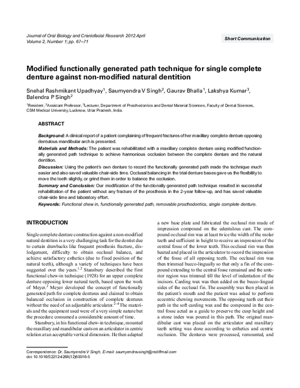 (PDF) Modified functionally generated path technique for single ...