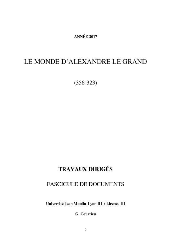 (DOC) LE MONDE D'ALEXANDRE LE GRAND