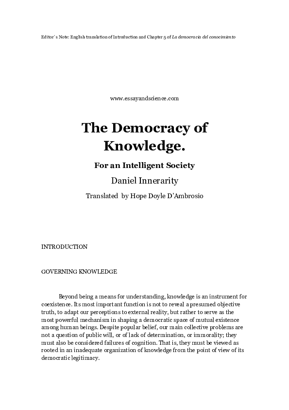 (PDF) The Democracy of Knowledge
