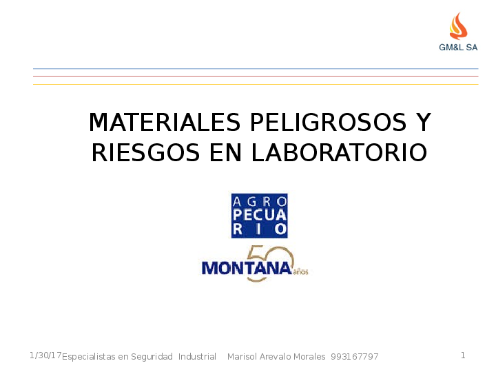 (PPT) MATERIALES PELIGROSOS Y RIESGOS EN LABORATORIO