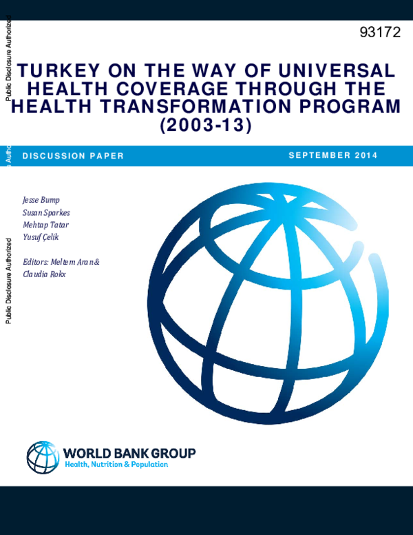 (PDF) Turkey on the Way of Universal Health Coverage Through the Health ...
