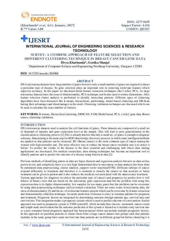 Pdf Survey A Combine Approach Of Feature Selection And Different