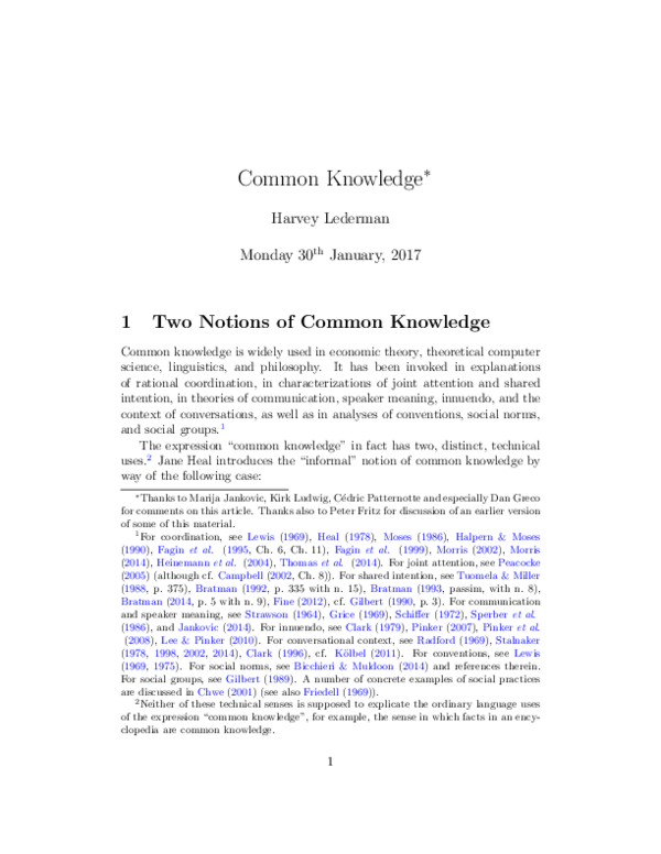 (PDF) Common Knowledge