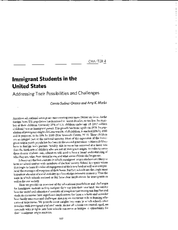 (PDF) Immigrant Students in the United States: Addressing Their ...