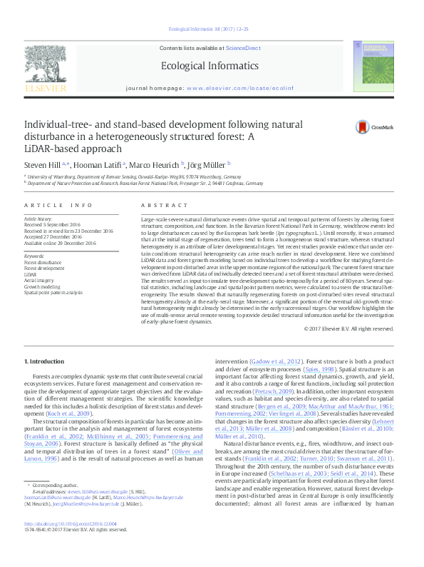 (PDF) Individual-tree-and stand-based development following natural disturbance in a ...