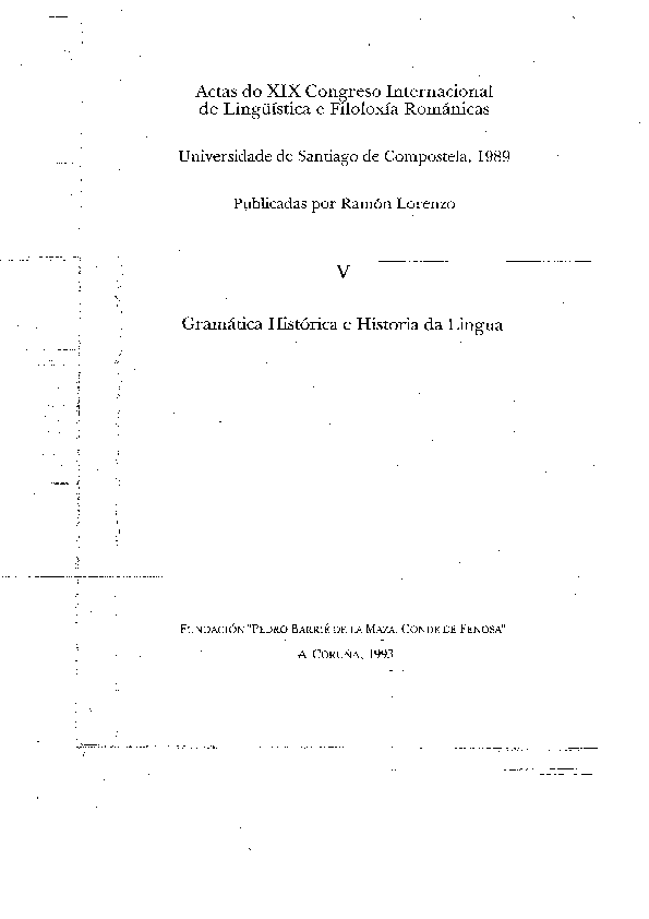 (PDF) Sur l'évolution morphophonologique des langues romanes: la ...
