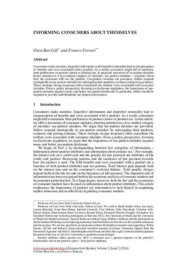 (PDF) Informing Consumers about Themselves