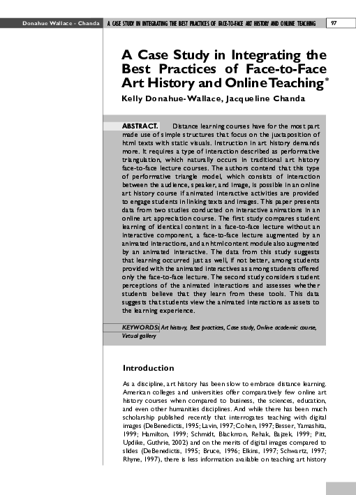 (PDF) A Case Study in Integrating the Best Practices of Face-to-Face ...