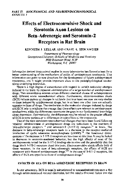(PDF) Effects of Electroconvulsive Shock and Serotonin Axon Lesions on ...