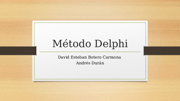 (PPT) Método Delphi