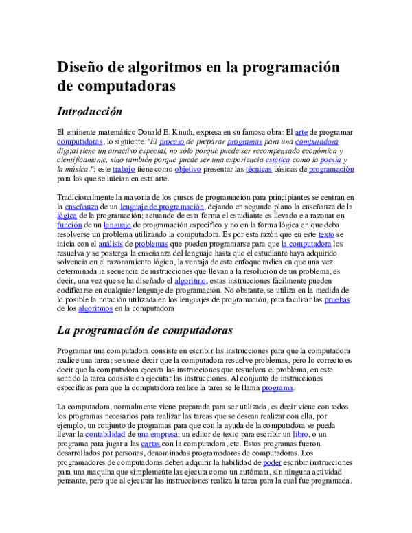 (DOC) Diseño de algoritmos en la programación de computadoras