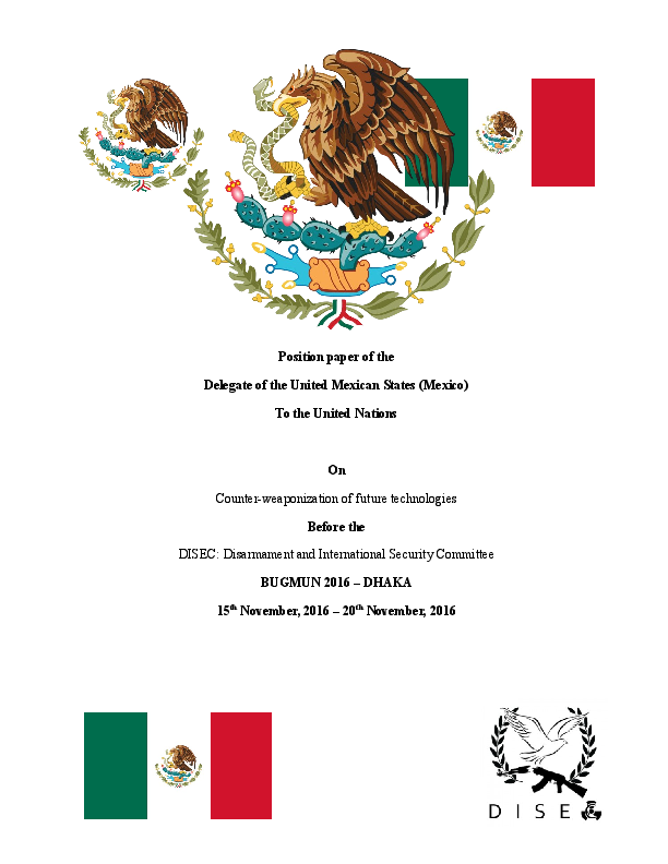 (DOC) Position Paper Mexico DISEC