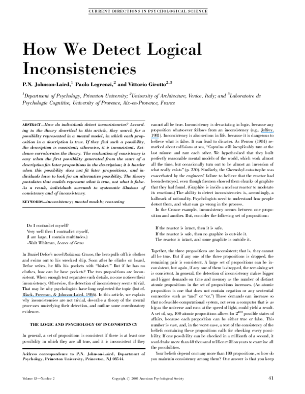 (PDF) How We Detect Logical Inconsistencies