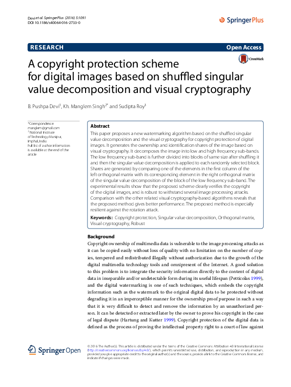 (PDF) A copyright protection scheme for digital images based on shuffled singular value ...
