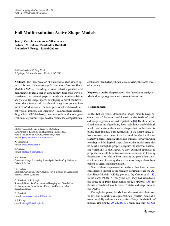 (PDF) Full Multiresolution Active Shape Models