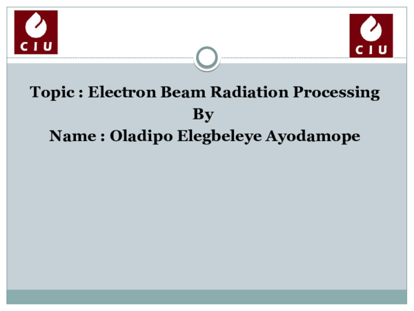 (PPT) Electron beam processes ppt