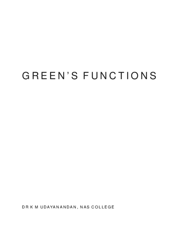 (PDF) Green's Function Notes