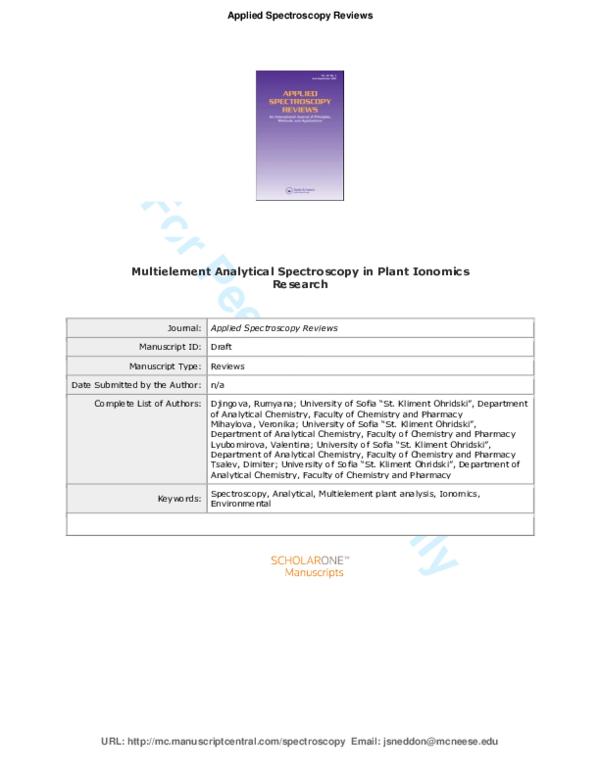 Pdf Optimization Of Sample Preparation And Icp Ms Analysis For Determination Of 60 Elements