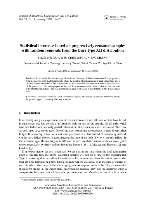 (PDF) Statistical inference based on progressively censored samples with random removals from ...