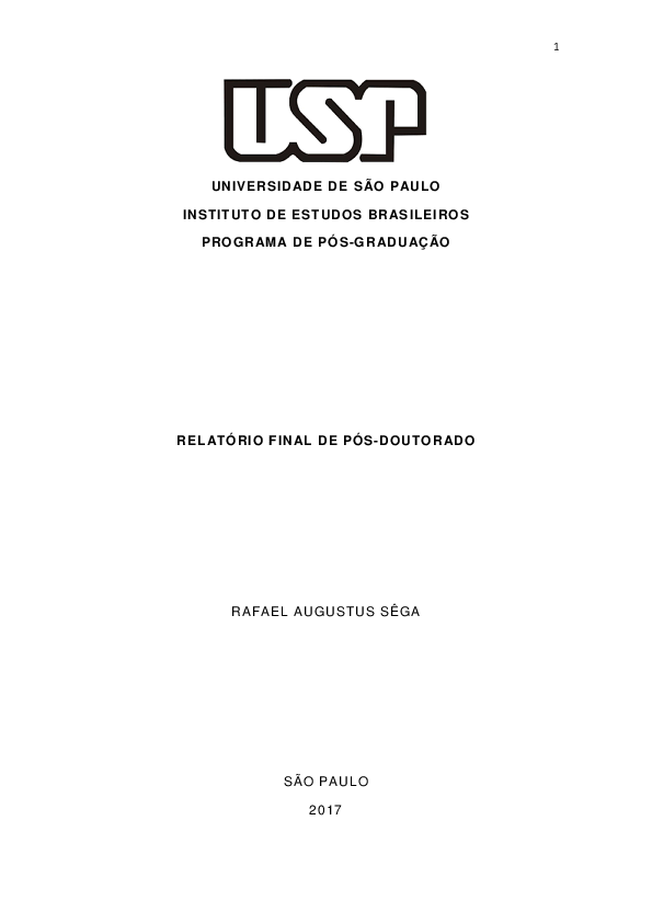 (PDF) Relatório de Pós Doutorado - USP