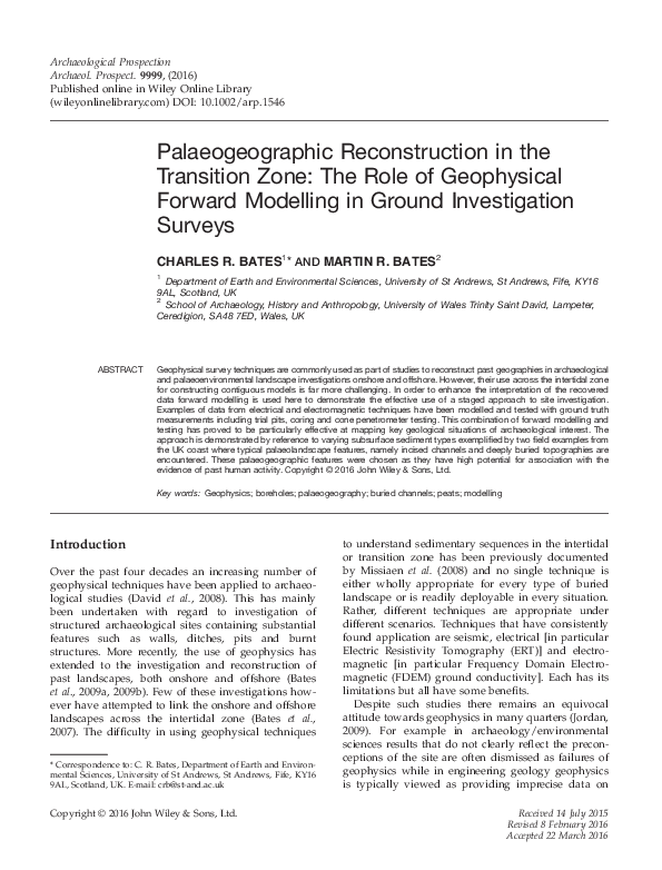 (PDF) Palaeogeographic Reconstruction in the Transition Zone: The Role ...