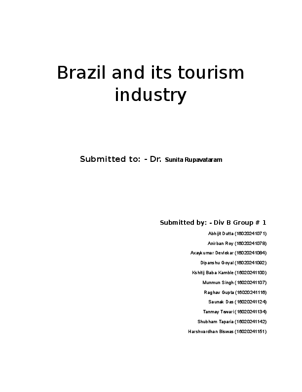 (DOC) Brazil Hoffsteade's cultural dimension analysis