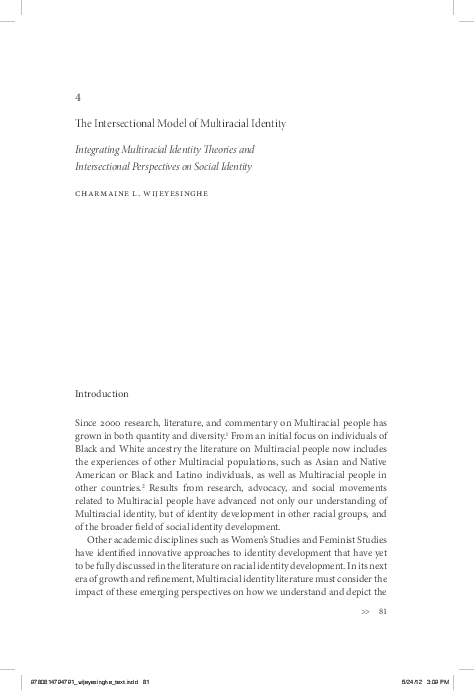 (PDF) The Intersectional Model of Multiracial Identity Integrating ...