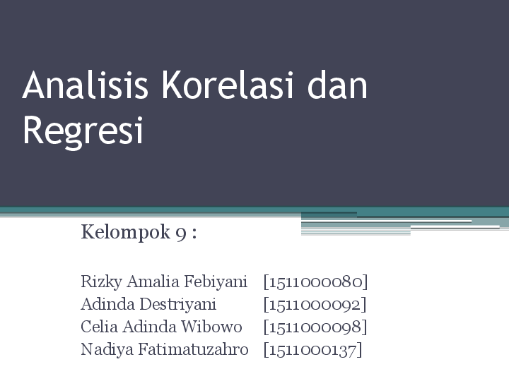 (PPT) ANALISA KORELASI DAN REGRESI