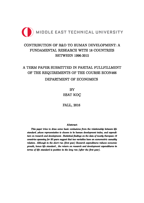 (PDF) Contribution of R&D to Human Development : A Fundamental Research ...