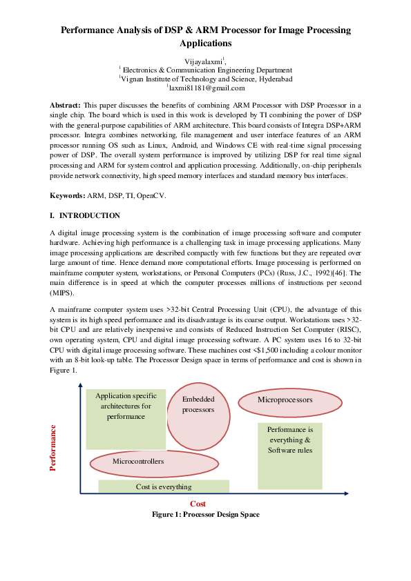 (PDF) Performance Analysis of DSP & ARM Processor for Image Processing ...