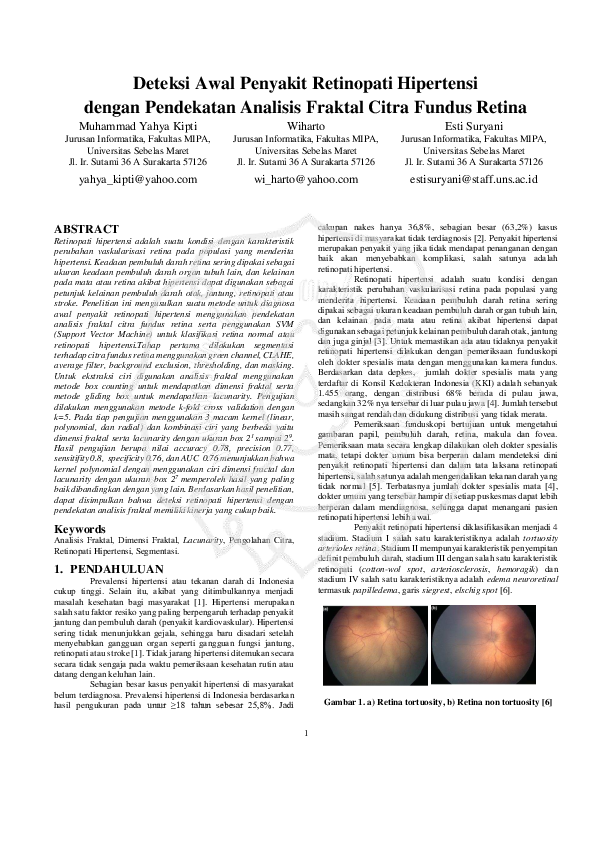(PDF) Deteksi Awal Penyakit Retinopati Hipertensi dengan Pendekatan ...