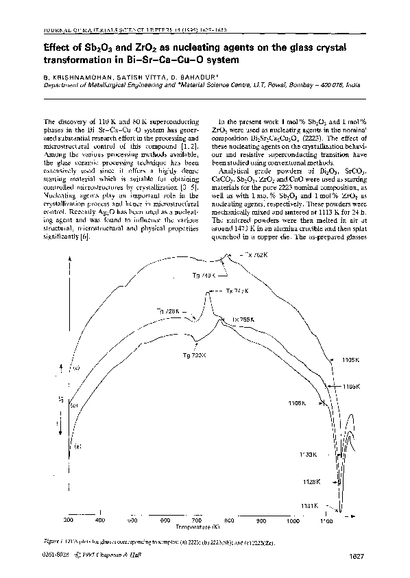 (PDF) Effect of Sb2O3 and ZrO2 as nucleating agents on the glass ...