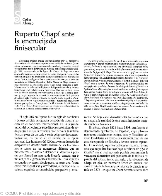 (PDF) Ruperto Chapí ante la encrucijada finisecular