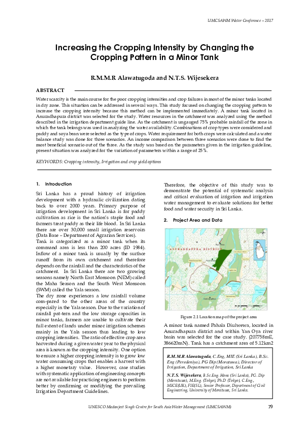 (PDF) Increasing the Cropping Intensity by Changing the Cropping ...