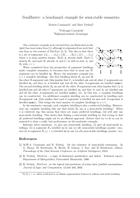 (PDF) SemBuster: a benchmark example for semi-stable semantics