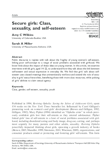 (PDF) Secure girls: Class, sexuality, and self-esteem