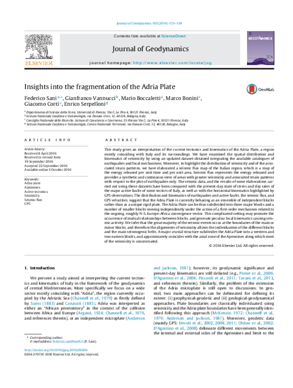 (PDF) Insights into the fragmentation of the Adria Plate