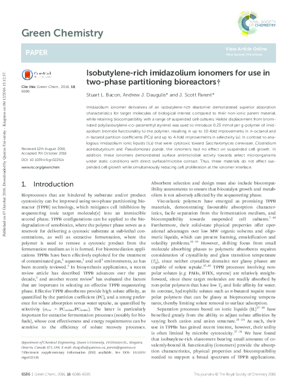 (PDF) Isobutylene-rich imidazolium ionomers for use in two-phase ...