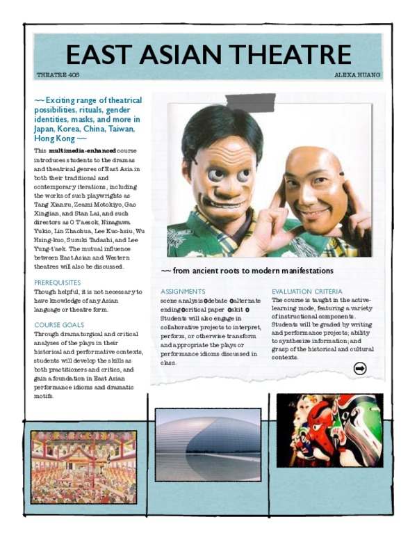(PDF) East Asian Theatre