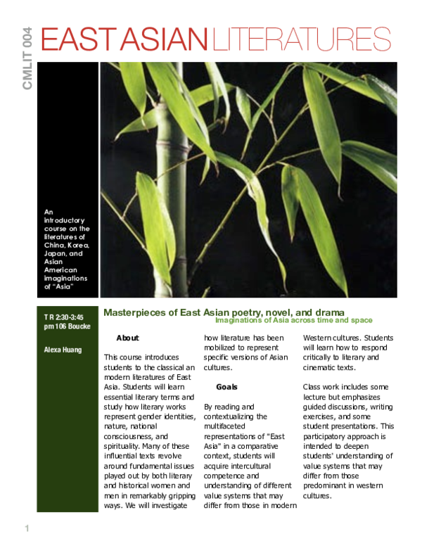 (PDF) East Asian Literatures
