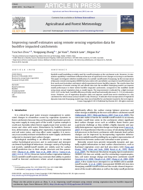 (PDF) Impact of bushfire and climate variability on streamflow from ...
