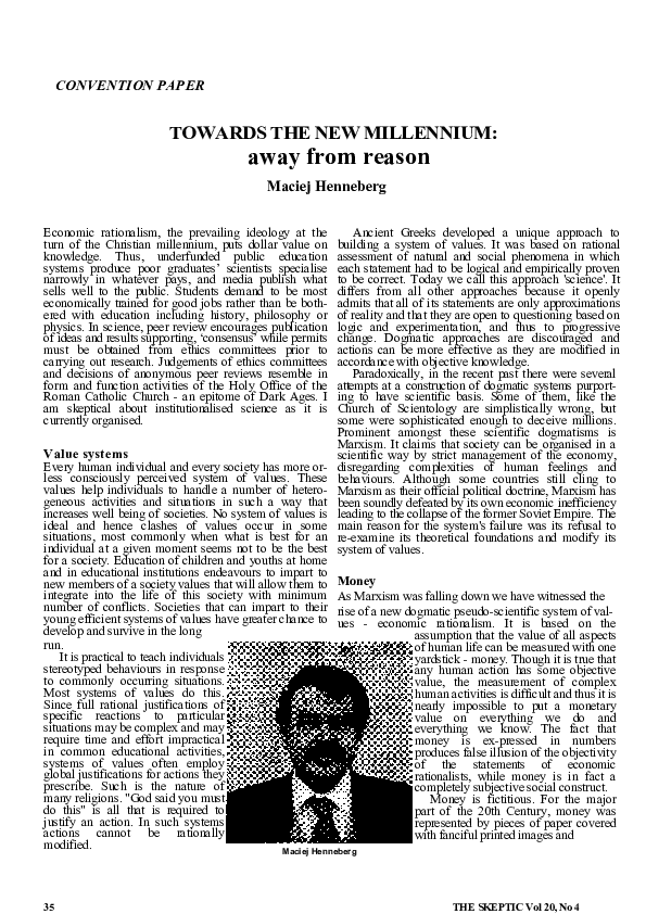 (PDF) 2000 Towards the new millennium