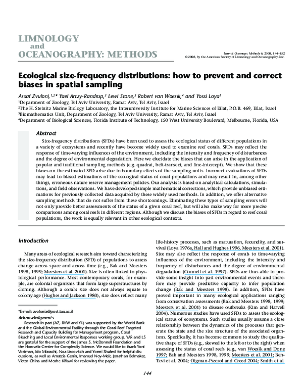 (PDF) Ecological size-frequency distributions: how to prevent and ...