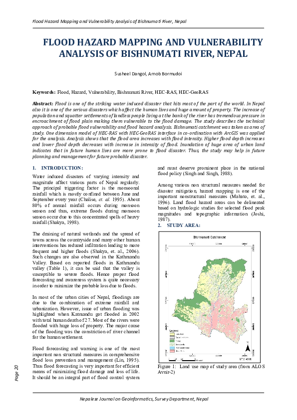 (PDF) Flood Hazard Mapping and Vulnerability Analysis of Bishnumati River, Nepal