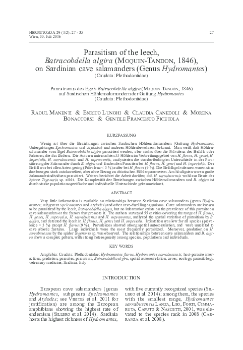 (PDF) Parasitism of the leech, Batracobdella algira (moquin-tandon ...