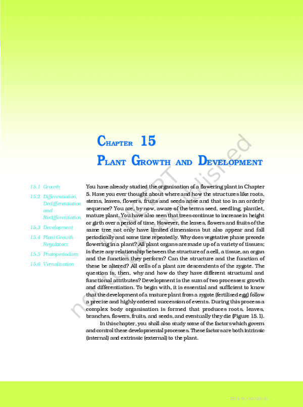 (PDF) PLANT GROWTH AND DEVELOPMENT