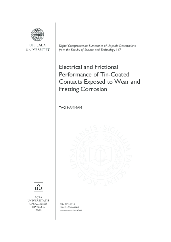 (PDF) Electrical and Frictional Performance of Tin-Coated Contacts ...